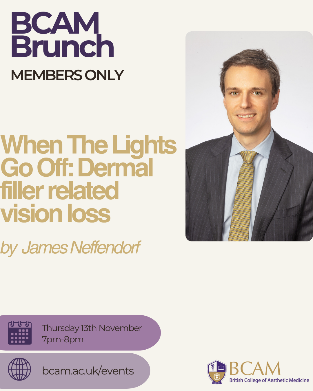 BCAM Brunch-When the lights go off: dermal filler related vision loss ...
